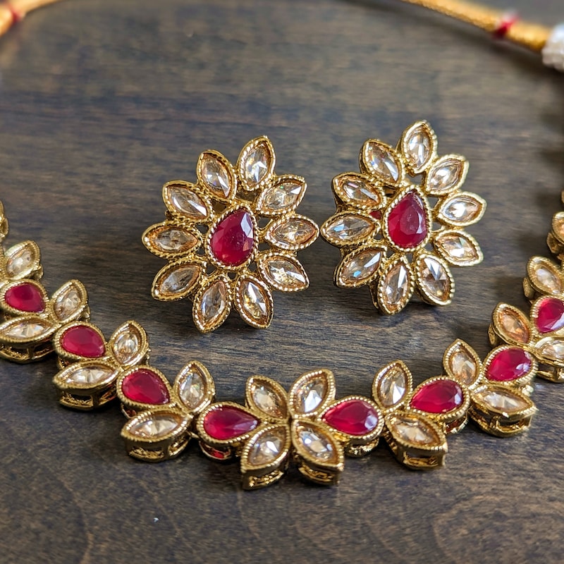 Indian Ruby Necklace - Etsy