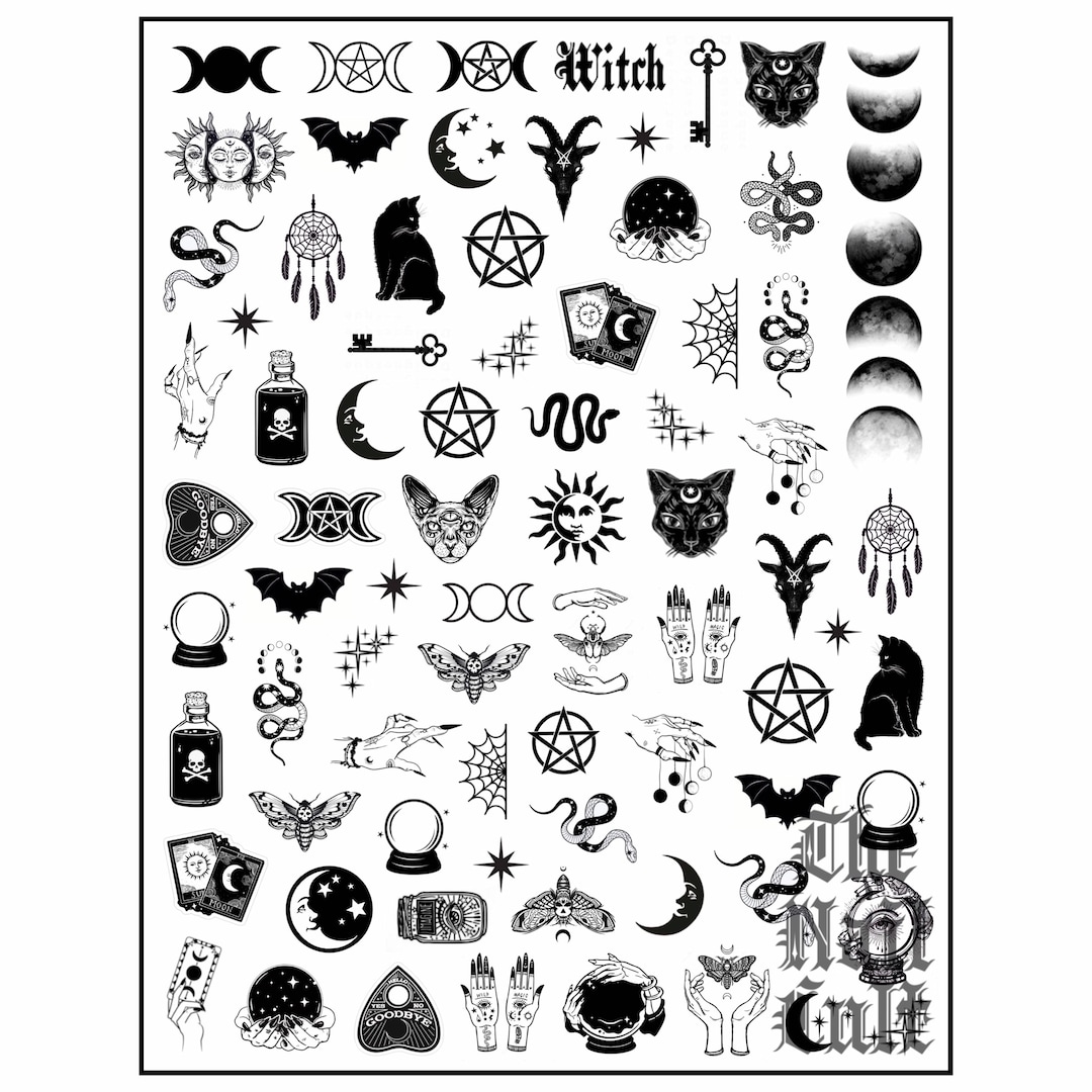 Witch, Witchy, Ouija, Snakes, Moons, Wiccan, Waterslide Nail Decals ...