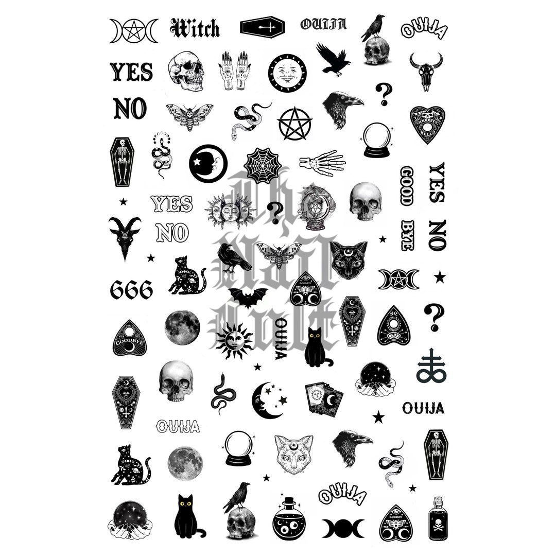 Gothic, Witch, Ouija, Nail Stickers, Decals, Halloween, Witchy Decals ...