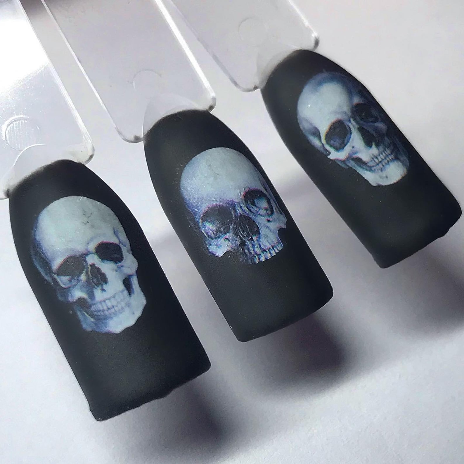Black and White Skulls Nail Decals Skull Nails Water - Etsy