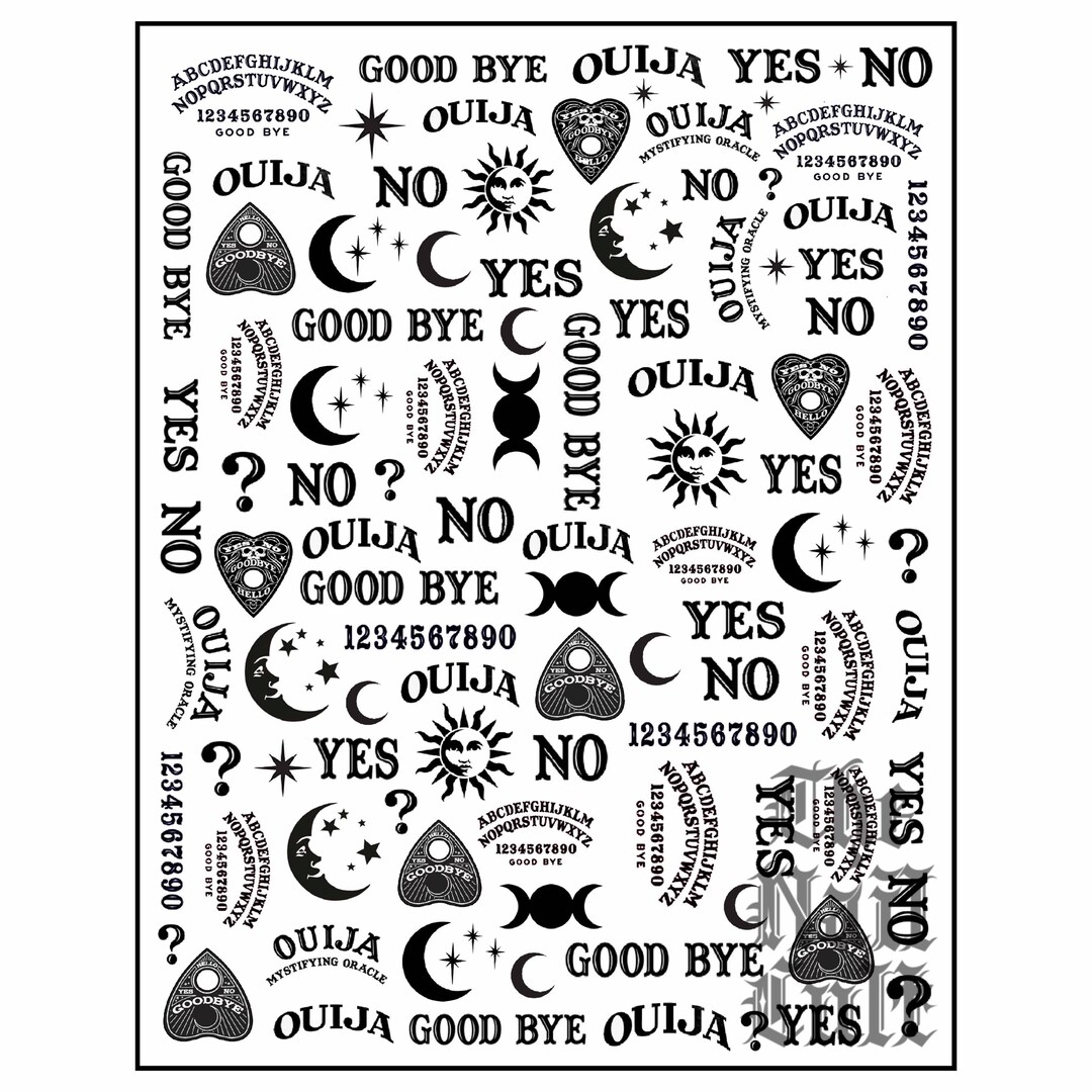 Ouija Board Lettering Waterslide Nail Decals Water Decals - Etsy