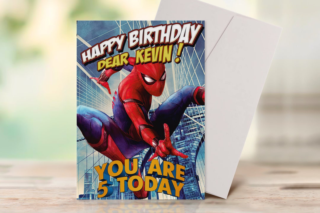 ANY AGE Super Hero Birthday Card - Personalised Birthday Card . - Etsy