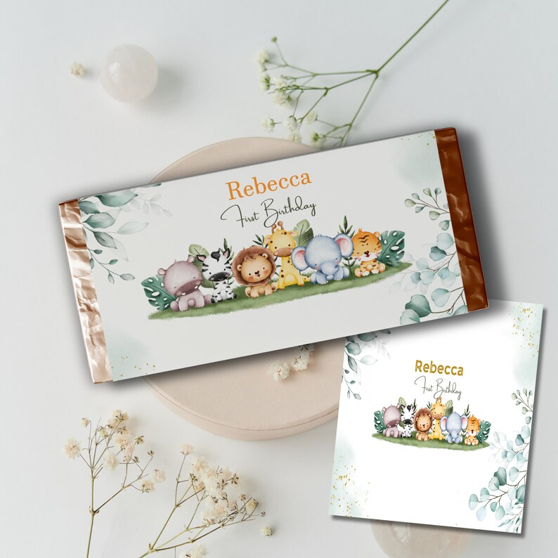 EDITABLE Jungle Chocolate Bar Wrapper - Safari Wild Animals Candy Bar ...