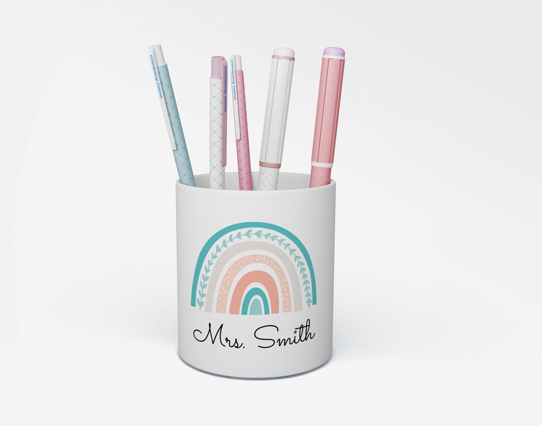 Personalised Teacher Pen Pot, Custom Teacher Pencil Pot, Desk Organiser ...