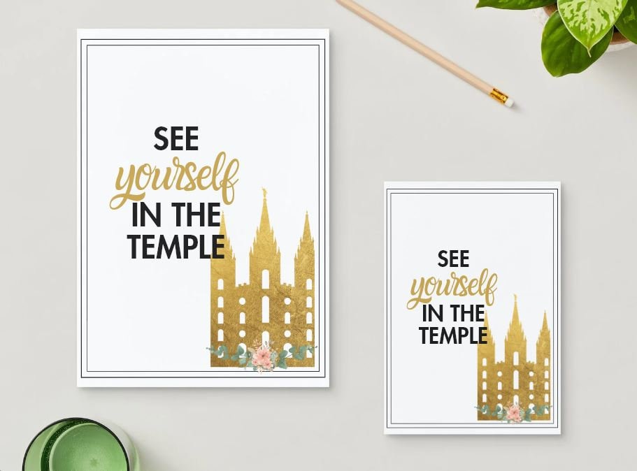 Lds Primary Temple And Priesthood Meeting Card Lds Temple Card See Yourself In The Temple