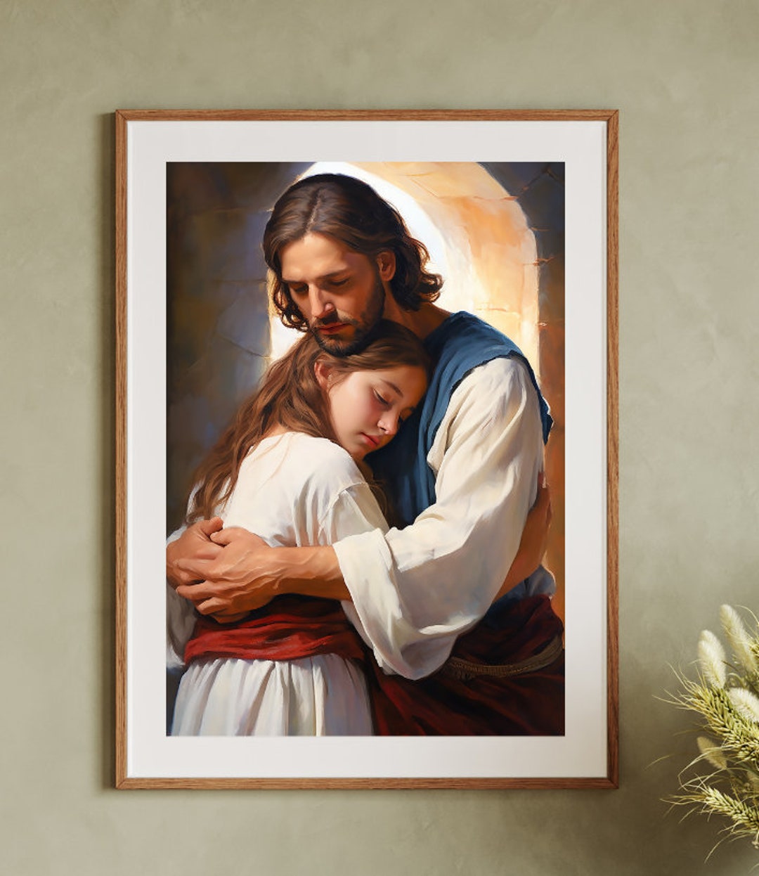 In His Arms | Digital Download | Jesus Embracing Young Woman ...