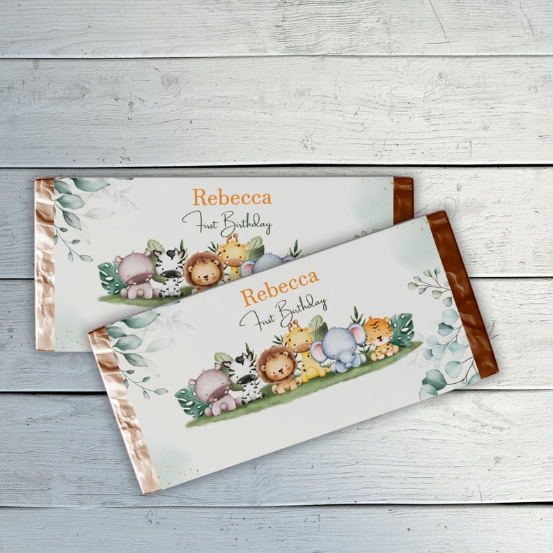 EDITABLE Jungle Chocolate Bar Wrapper - Safari Wild Animals Candy Bar ...