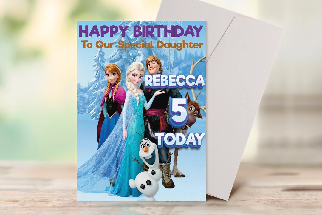 ANY AGE Frozen Birthday Card - Personalised Birthday Card Princess Elsa ...
