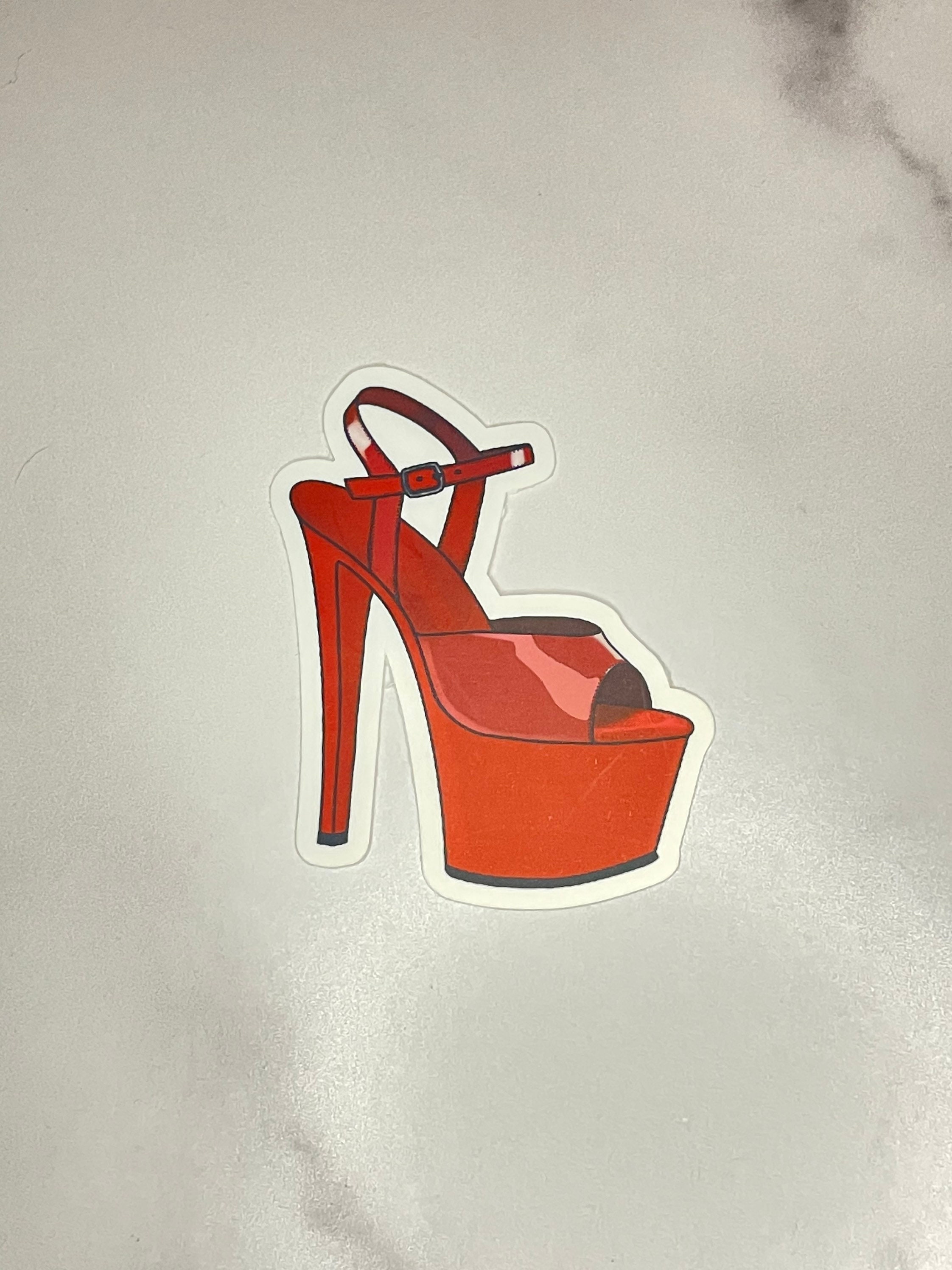 Red High Heel Sticker Waterproof Sticker Laptop Sticker Glitter Sticker ...
