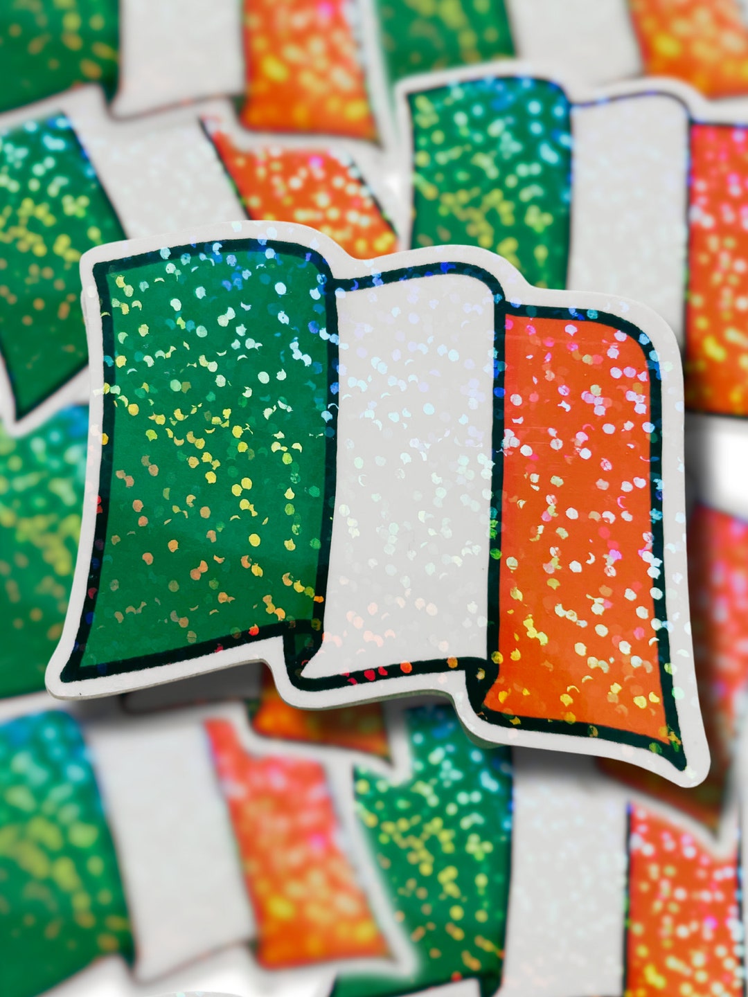 Irish Flag Sticker | Waterproof Sticker | Laptop Sticker | Glitter ...
