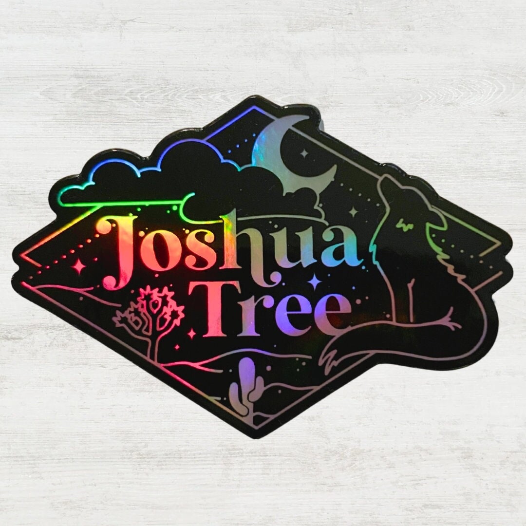 Holographic Joshua Tree Sticker - Black Silhouette Nature Decal - Etsy