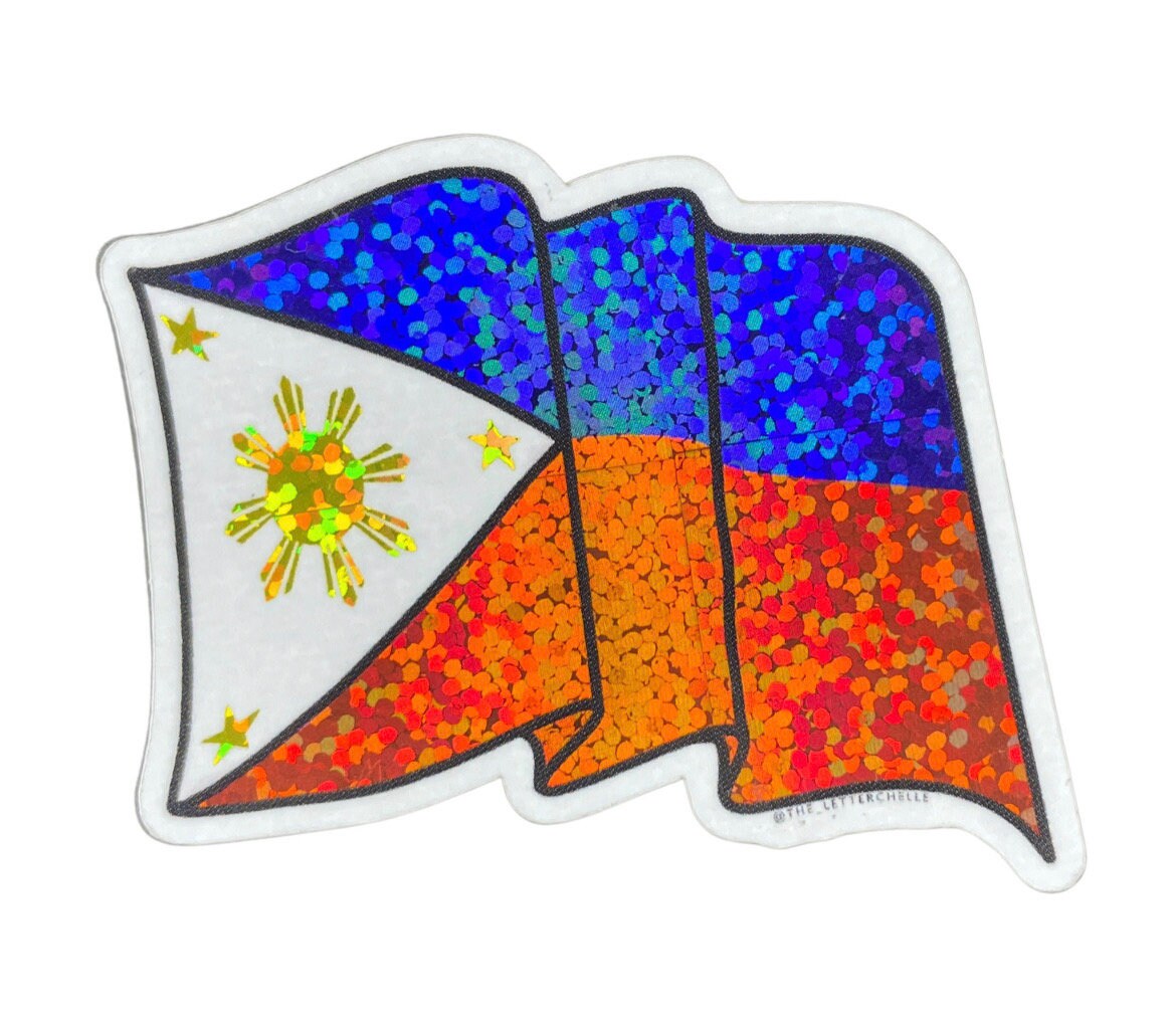 Philippine Flag Sticker Waterproof Sticker Laptop Sticker Glitter ...