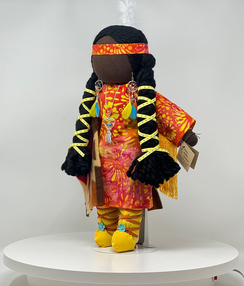 Handcrafted Native American Art Doll, Strong Feather Cloth Doll - Etsy