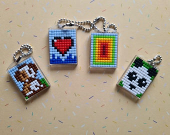 Pixel Art Keyring | Etsy