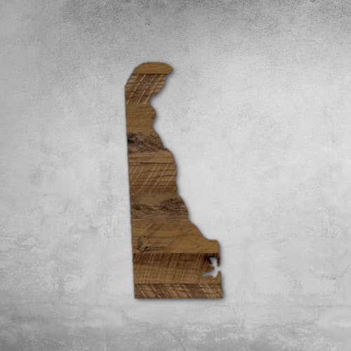 Wooden Delaware State Sign Shaped Wall Art Large Cutout Gift - Etsy