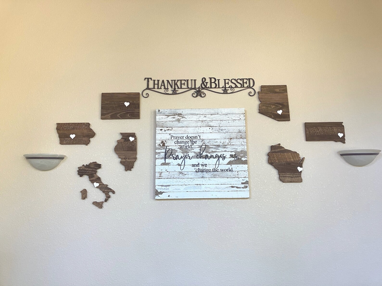 Wooden Home State Sign Wall Art Decor Small State Shape Cut - Etsy