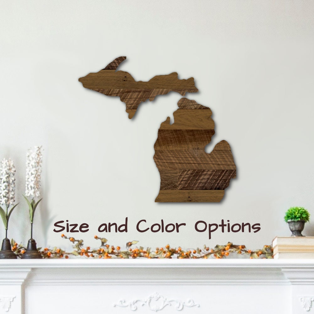 Wooden Michigan State Sign Wall Art Decor Home State Sign | Etsy