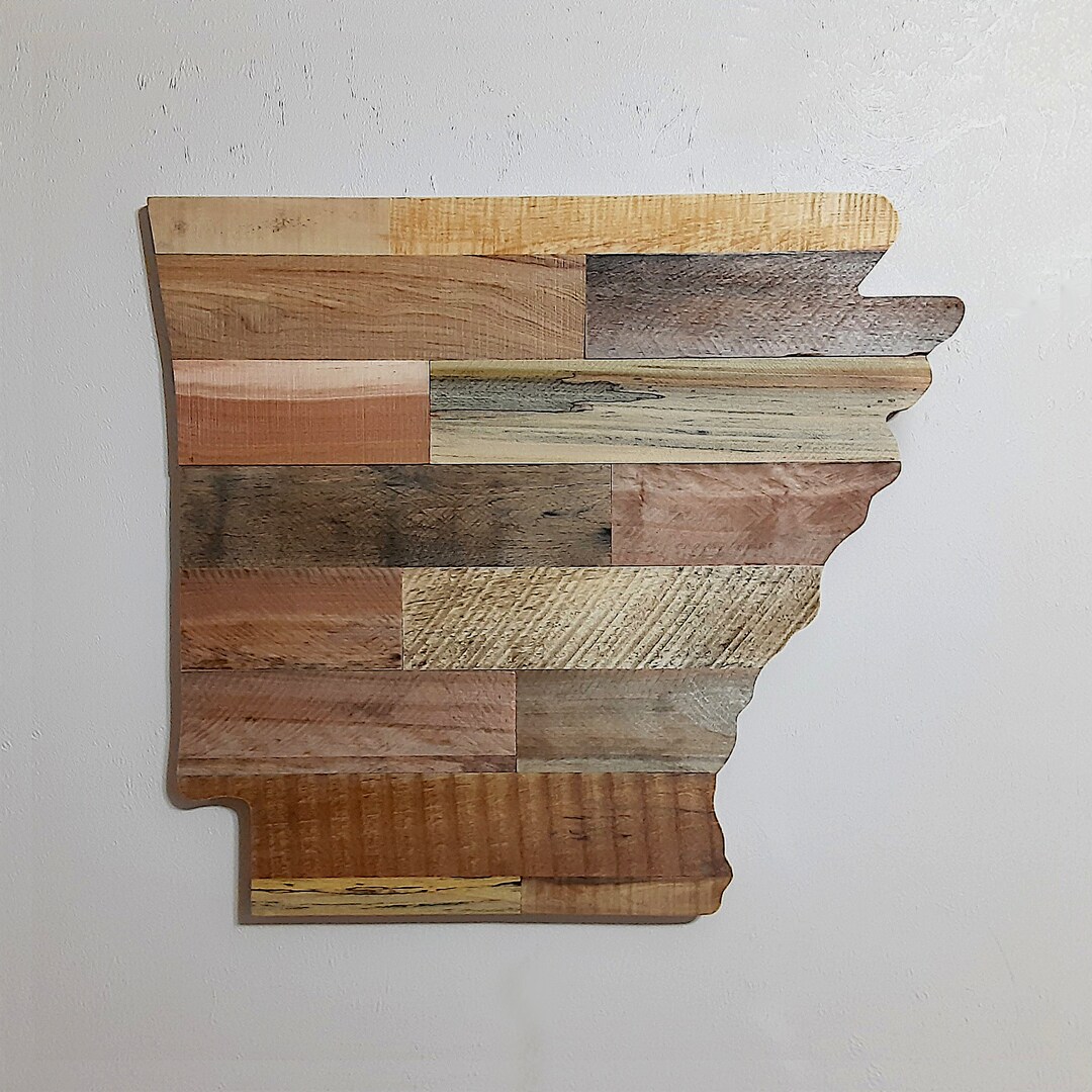 Wooden Arkansas State Sign Wall Art Decor, Large Home State Cutout ...