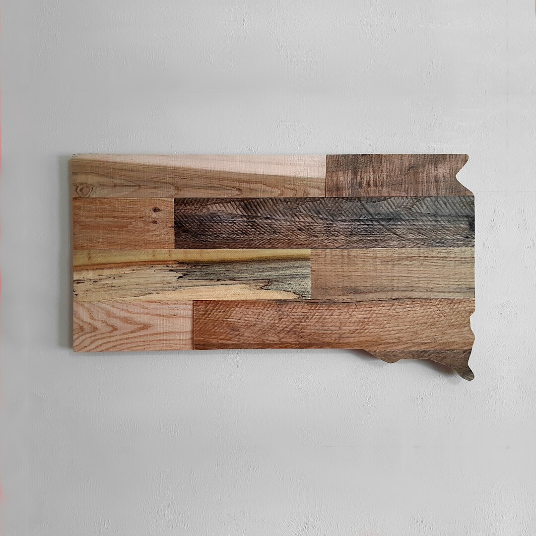 South Dakota Wood Sign Wall Art Decor, Large Rustic Home State Cutout ...