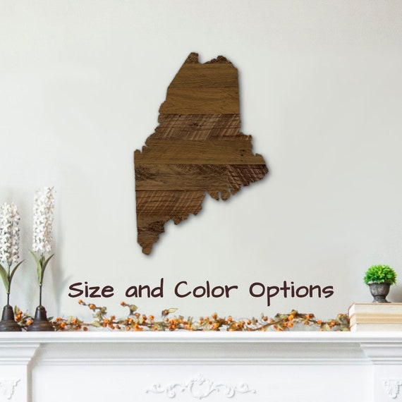 Wooden Maine State Sign Wall Art Decor Home State Sign State | Etsy