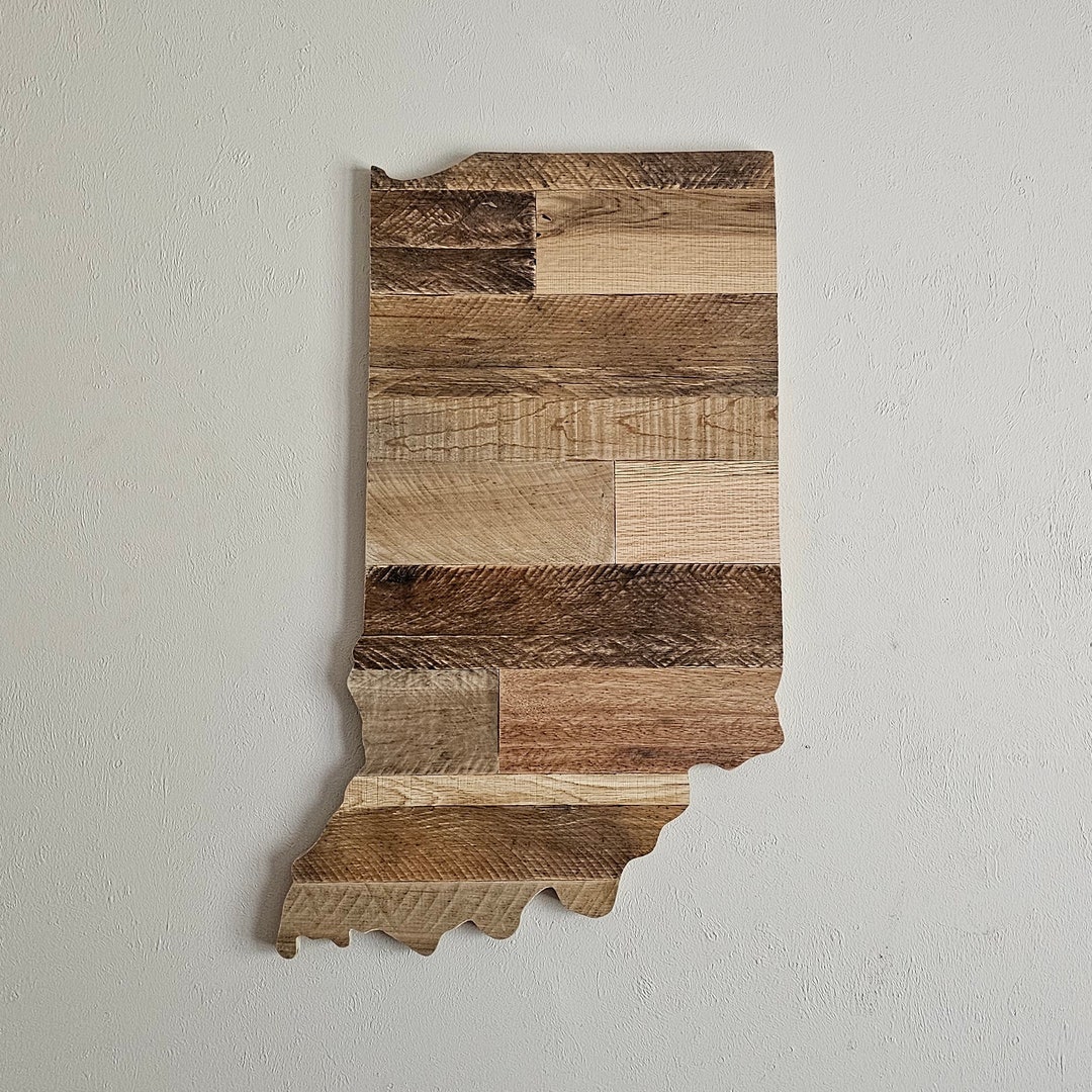 Wooden Indiana State Sign Wall Art Decor Large Home State - Etsy