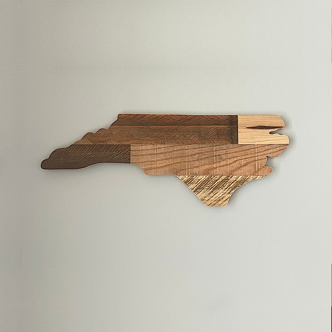 Wooden North Carolina State Sign Wall Art Decor, Large Home State ...