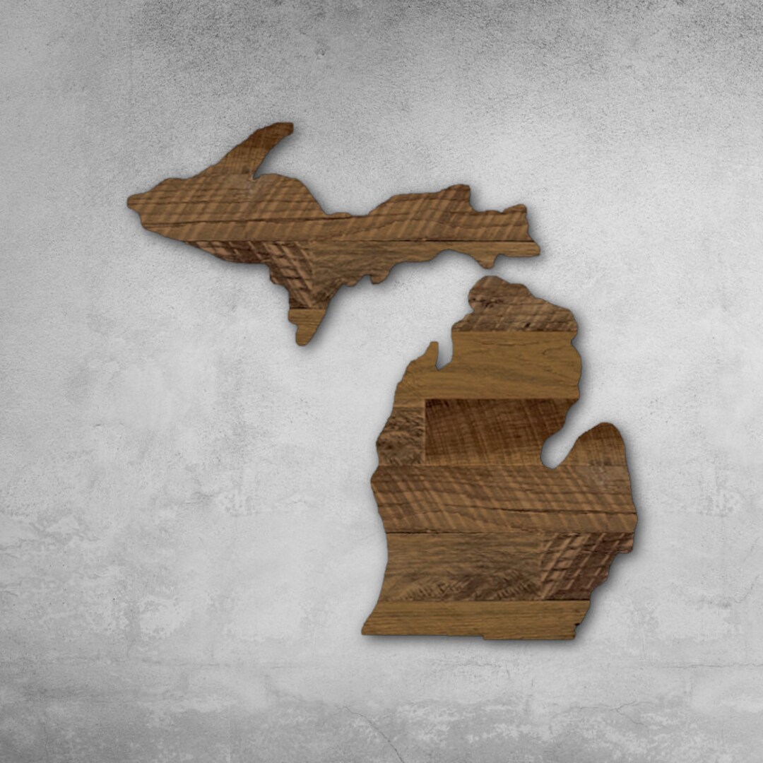 Wooden Michigan State Sign Wall Art Decor Large Home State - Etsy