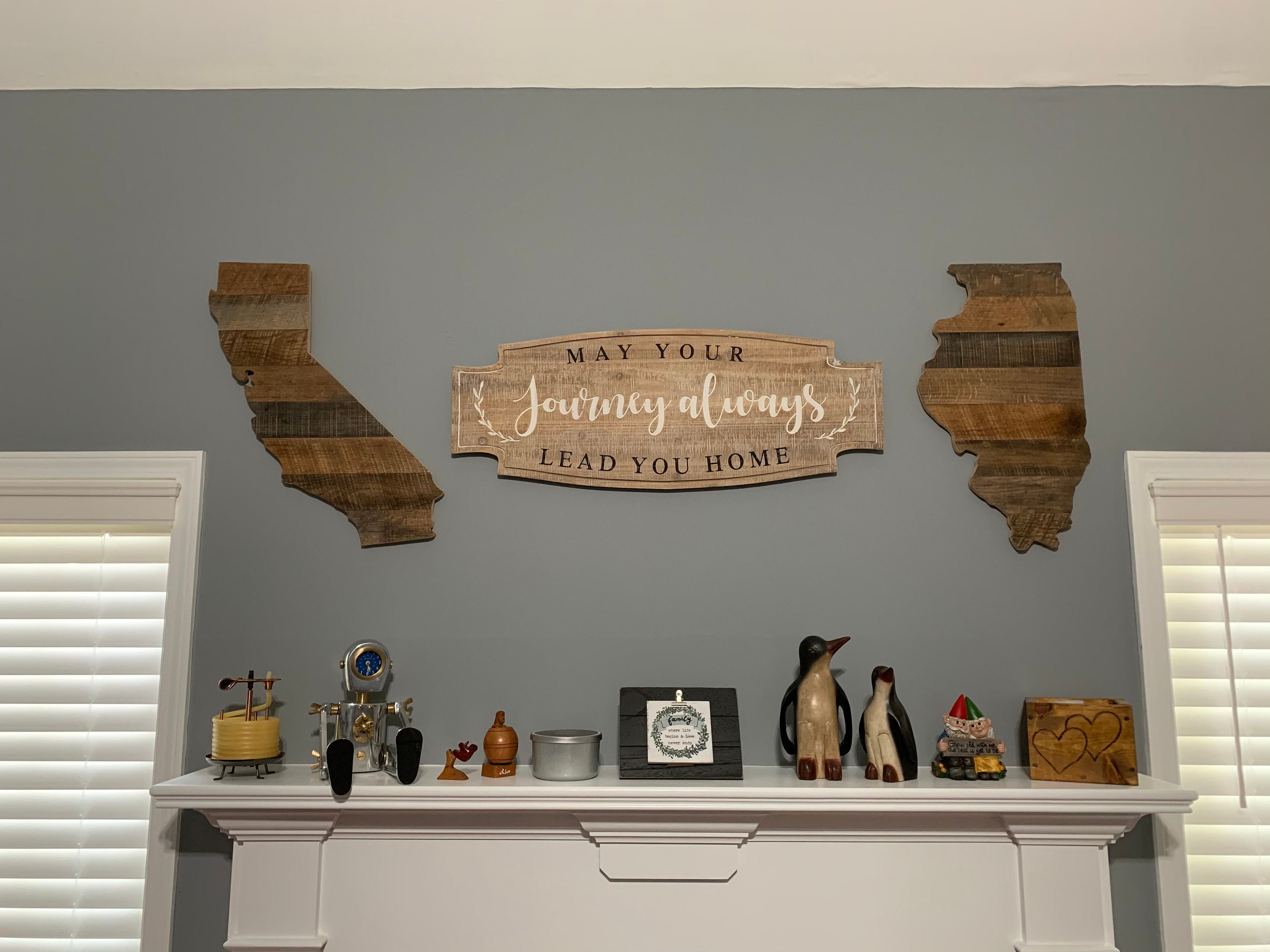 Wooden Illinois State Sign Wall Art Decor Large Home State | Etsy