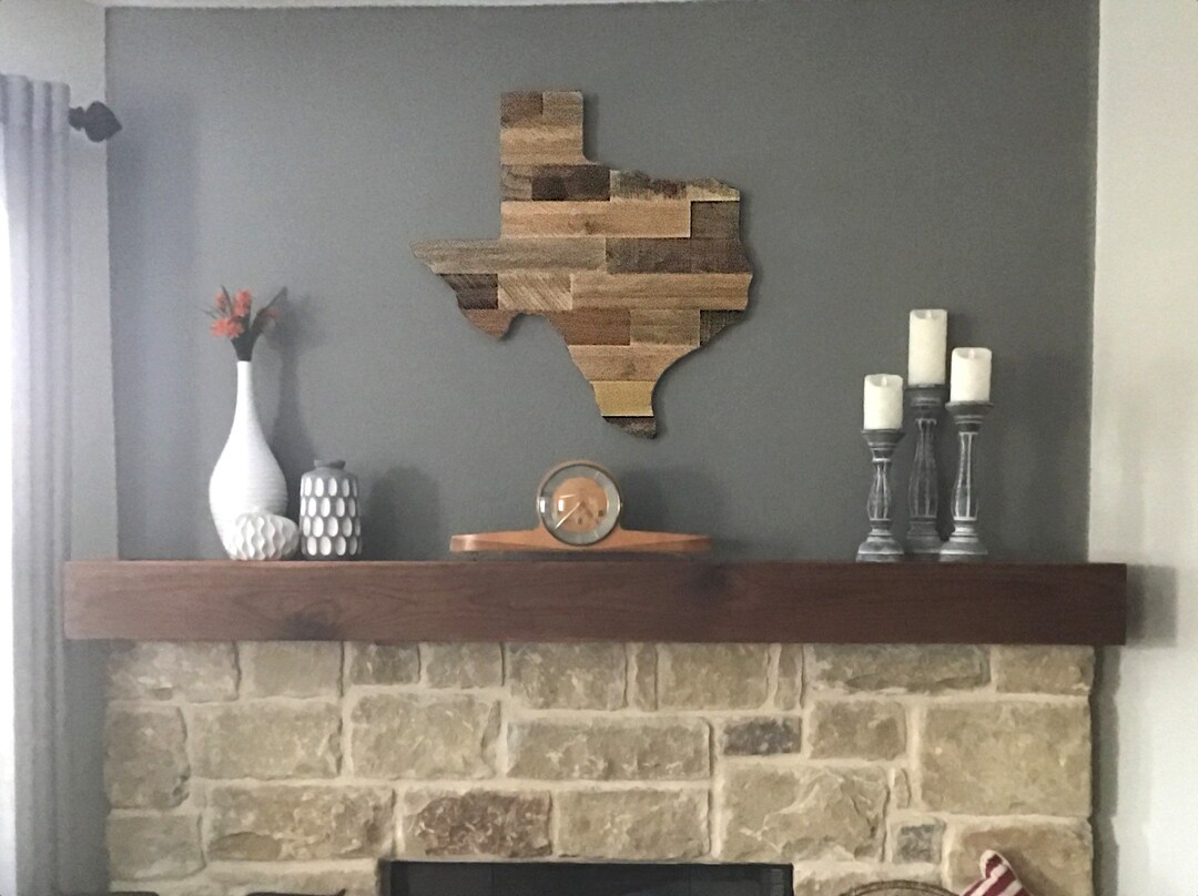 24" Wooden Home State Sign Wall Art Decor, Large Rustic State Shape ...