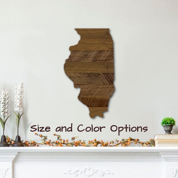 Wooden Illinois State Sign Wall Art Decor Home State Sign | Etsy