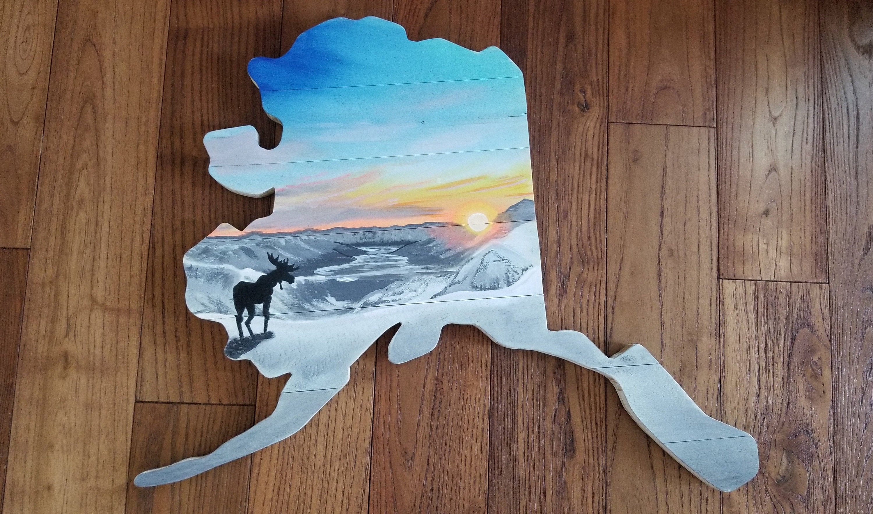 Wooden Alaska State Sign Wall Art Decor Large Home State - Etsy