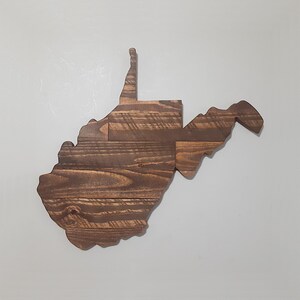 West Virginia Wood Sign Wall Art Decor, Large Rustic Home State Cutout ...