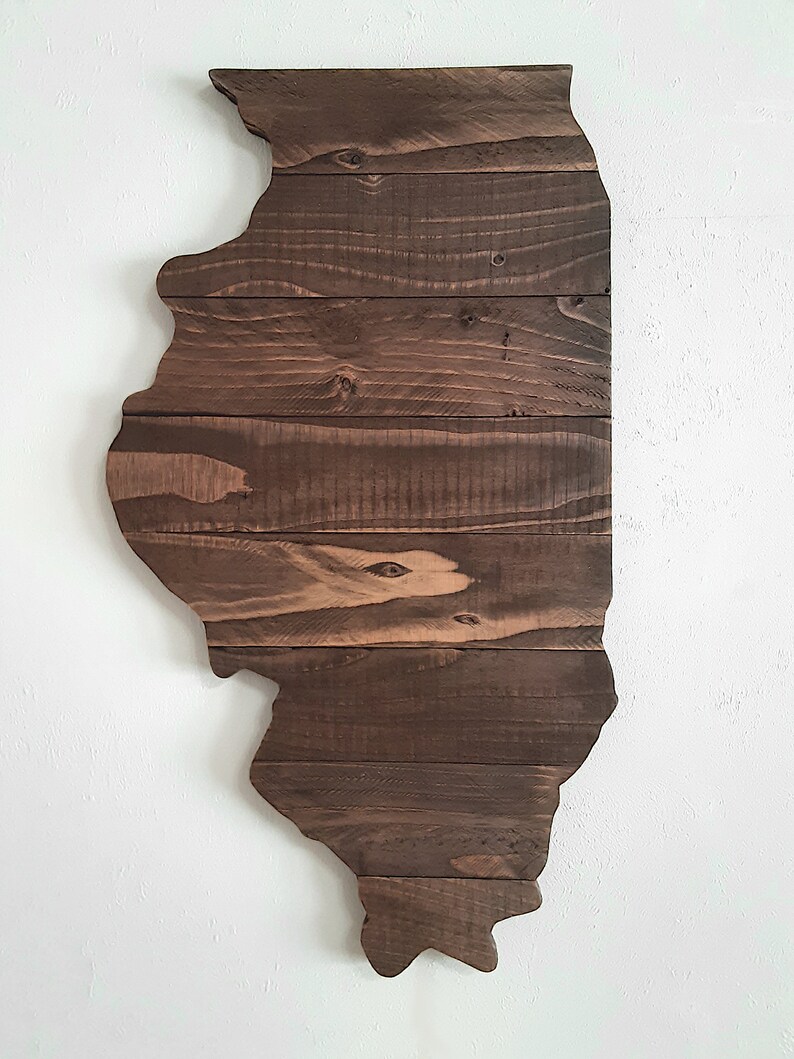 Wooden Illinois State Sign Wall Art Decor Large Home State - Etsy