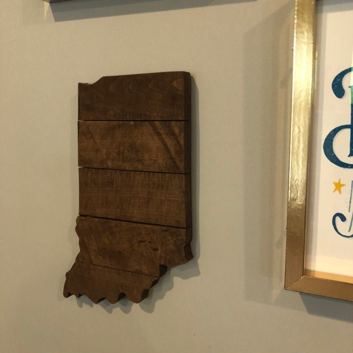 Wooden Indiana State Sign Wall Art Decor Large Home State - Etsy