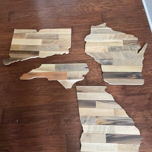 Wooden North Carolina State Sign Wall Art Decor, Large Home State ...