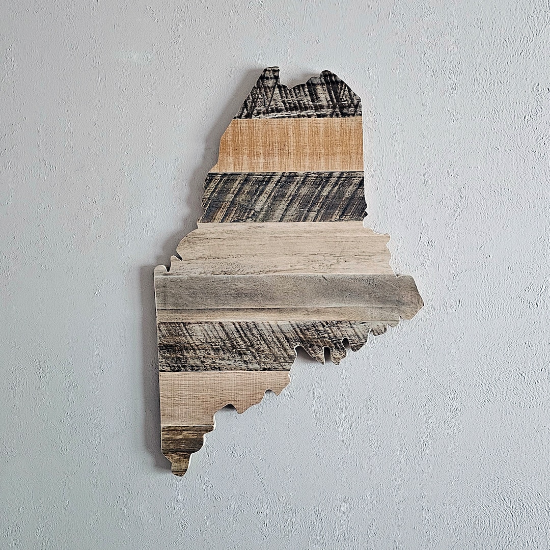 Wooden Maine State Sign Wall Art Decor Large Home State - Etsy