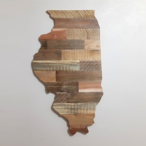 Wooden Illinois State Sign Wall Art Decor, Large Home State Cutout ...