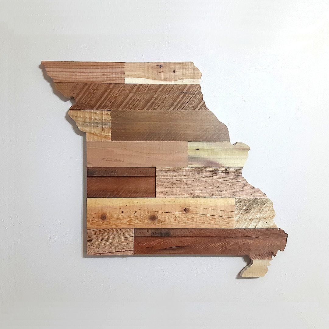 Wooden Missouri State Sign Wall Art Decor, Large Home State Cutout ...
