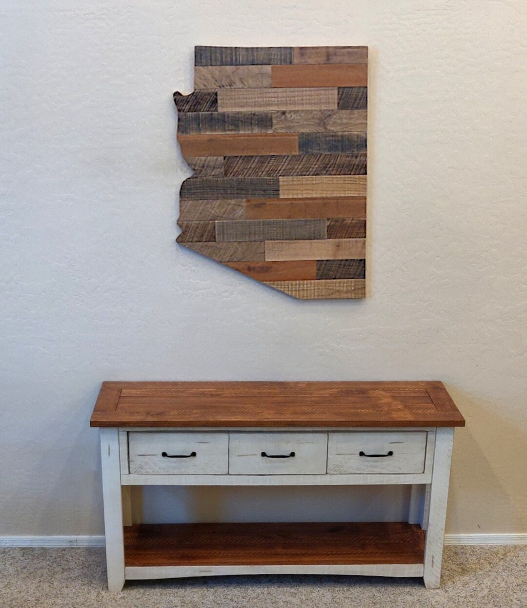 3ft Large Wooden Home State Sign Wall Art Decor, Rustic State Shaped ...