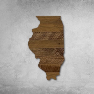 Wooden Illinois State Sign Wall Art Decor Large Home State | Etsy