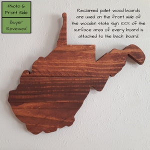West Virginia Wood Sign Wall Art Decor, Large Rustic Home State Cutout ...