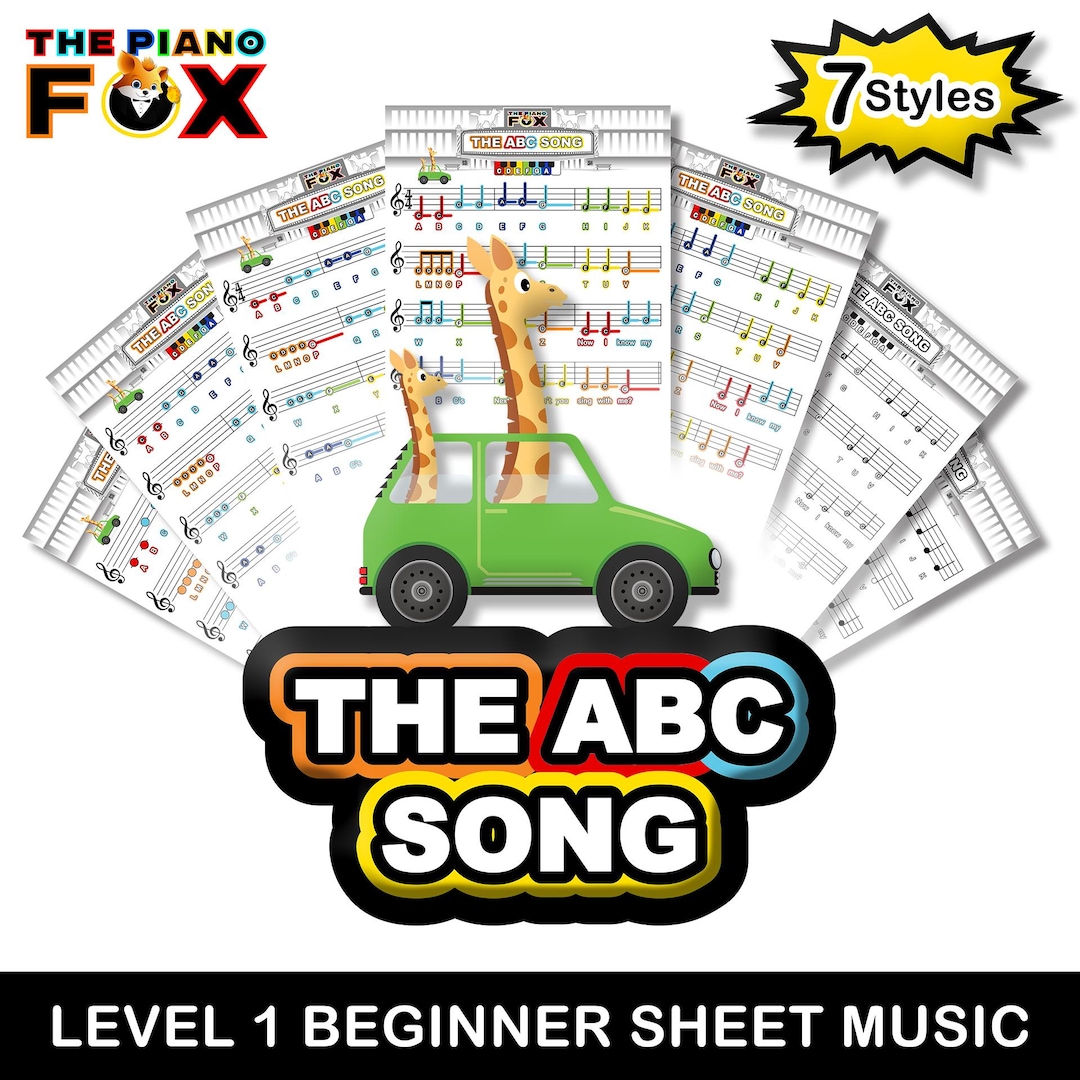 The ABC Song - Beginner Piano Sheet Music for Kids - Etsy