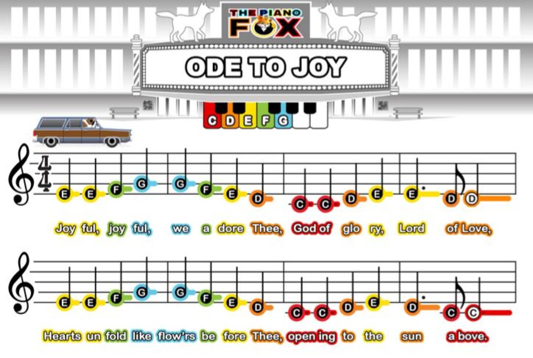 Ode to Joy - Beginner Piano Sheet Music for Kids - Etsy Canada