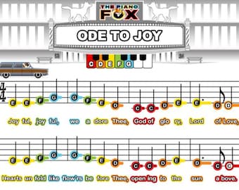 Ode to Joy Easy Piano Sheet Music, Digital Downloadable Musical Sheets ...