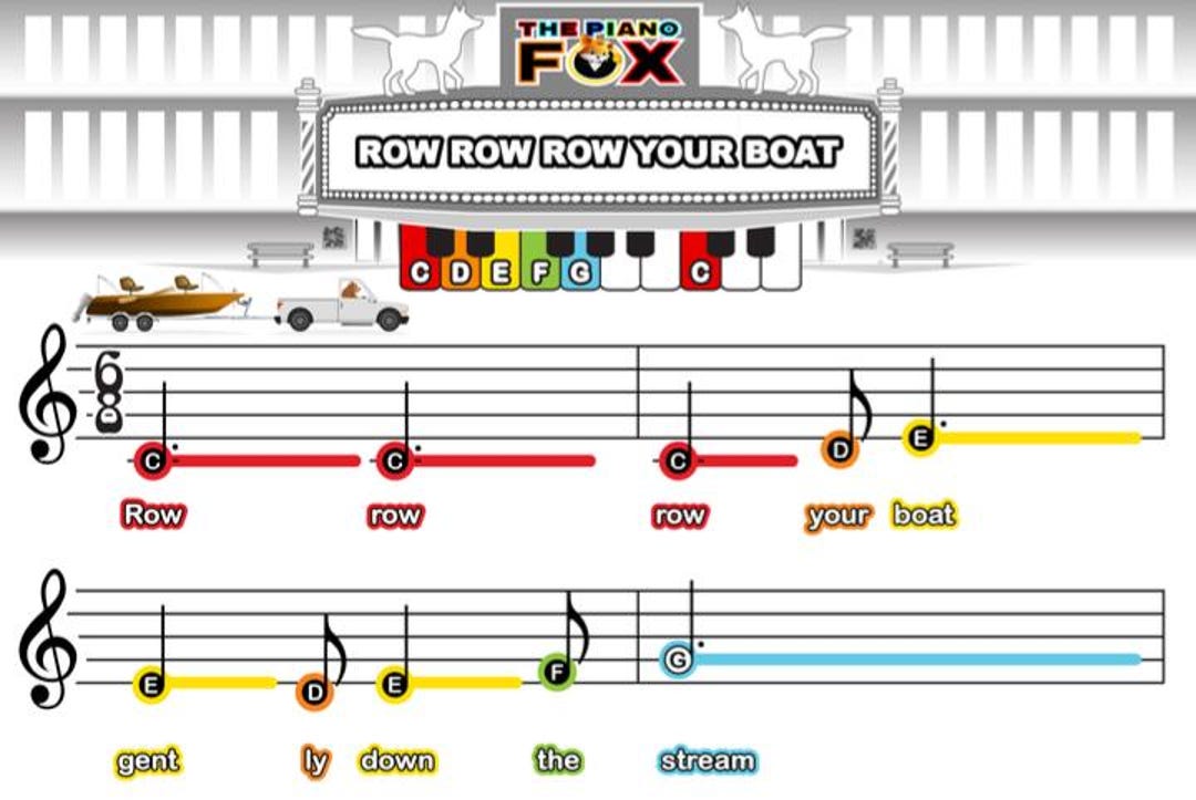 Row Row Row Your Boat - Beginner Piano Sheet Music for Kids - Etsy