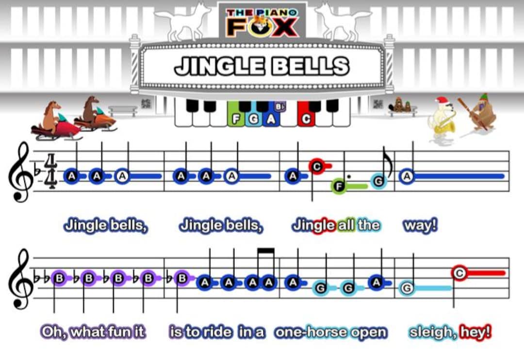 Jingle Bells - Beginner Piano Sheet Music for Kids - Etsy