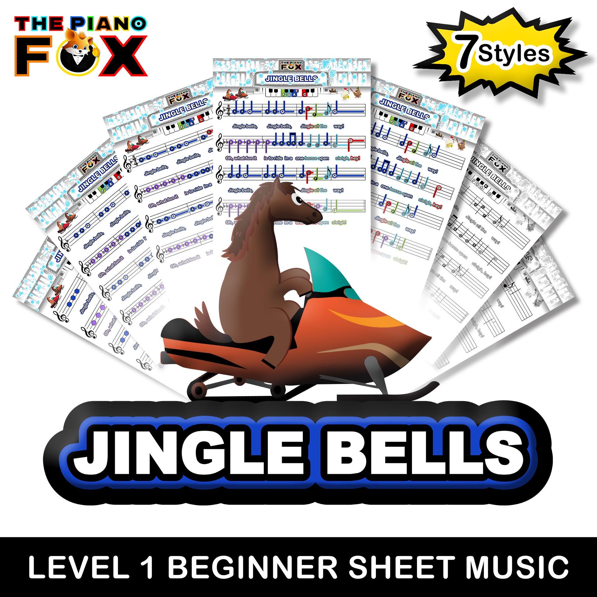 Jingle Bells - Beginner Piano Sheet Music for Kids - Etsy