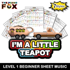 I'm a Little Teapot - Beginner Piano Sheet Music for Kids - Etsy