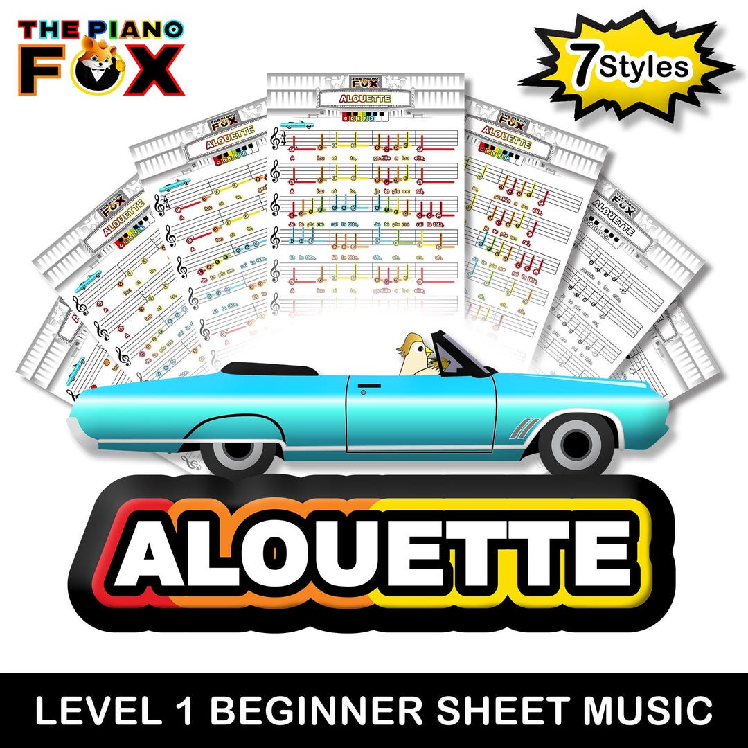 Alouette - Beginner Piano Sheet Music for Kids - Etsy