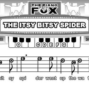 The Itsy Bitsy Spider - Beginner Piano Sheet Music for Kids - Etsy